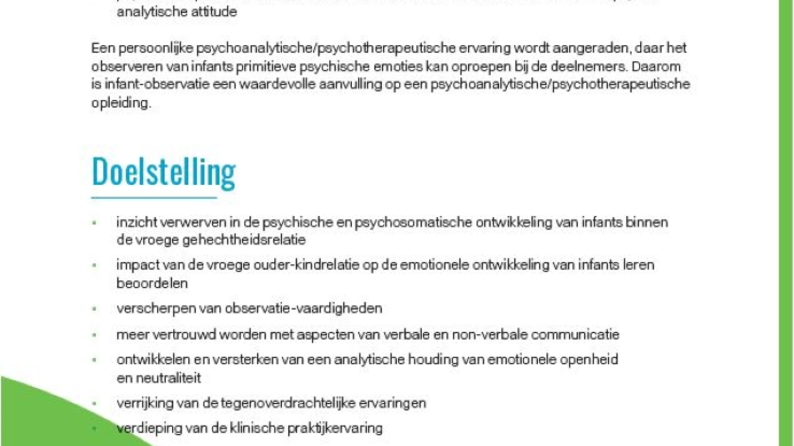 Infant-observatie volgens Esther Bick | giovzw