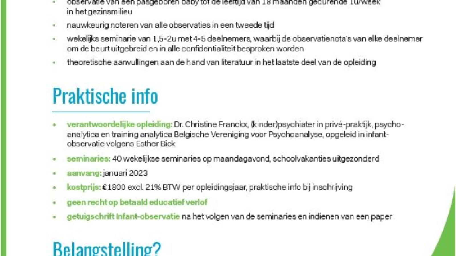 Infant-observatie volgens Esther Bick | giovzw