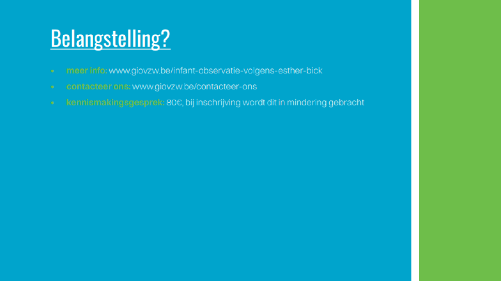 Infant-observatie volgens Esther Bick | giovzw